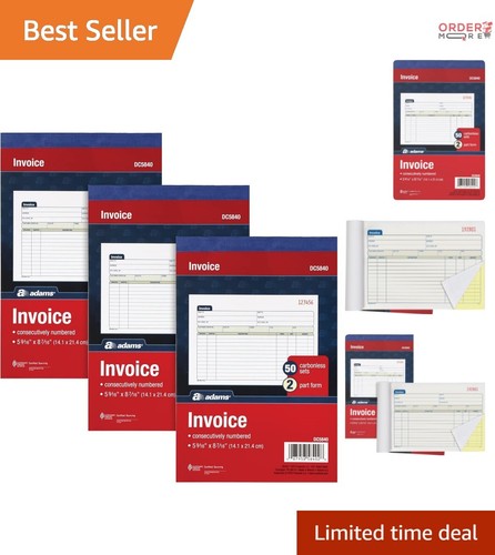 Value 3-Pack Invoice Books - 150 Carbonless Invoices for Efficient ...