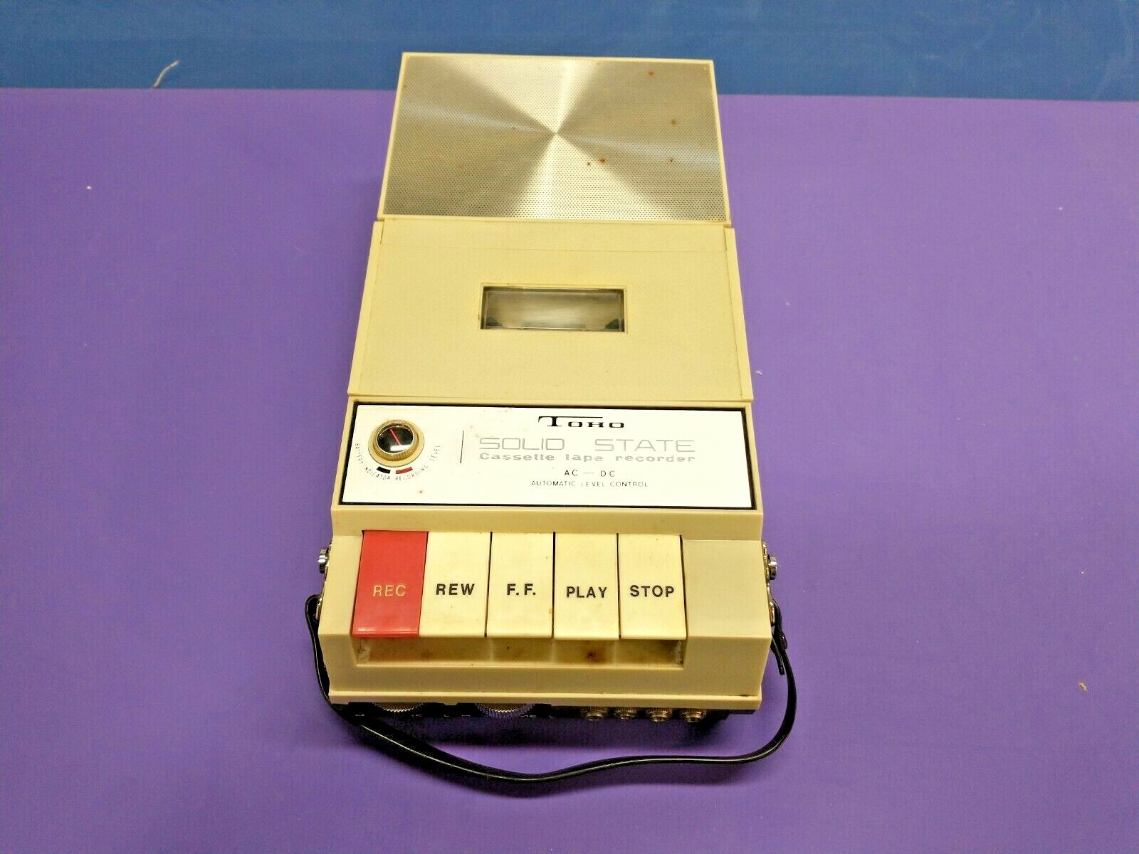VINTAGE Toho Cassette Tape Recorder SOLID STATE Black Case W ...