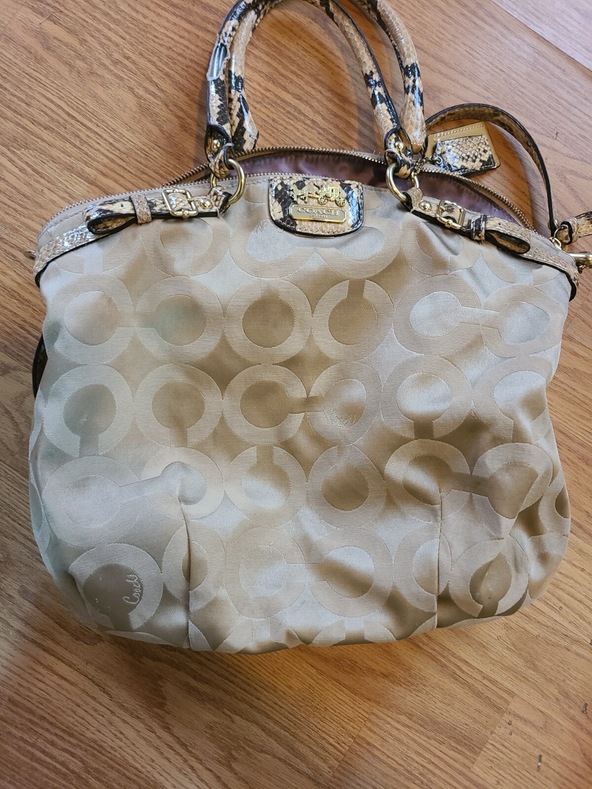 Coach 18650 Madison Signature Satchel Handbag - Gem