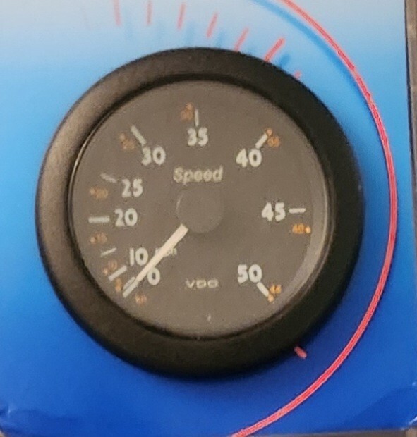 VDO 2601102 Ocean Line Black 50 MPH / 44 Knots Pitot Tube Speedometer ...