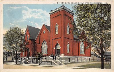 B4/ North Manchester Indiana In Postcard c1910 Church of the Brethren 1 ...