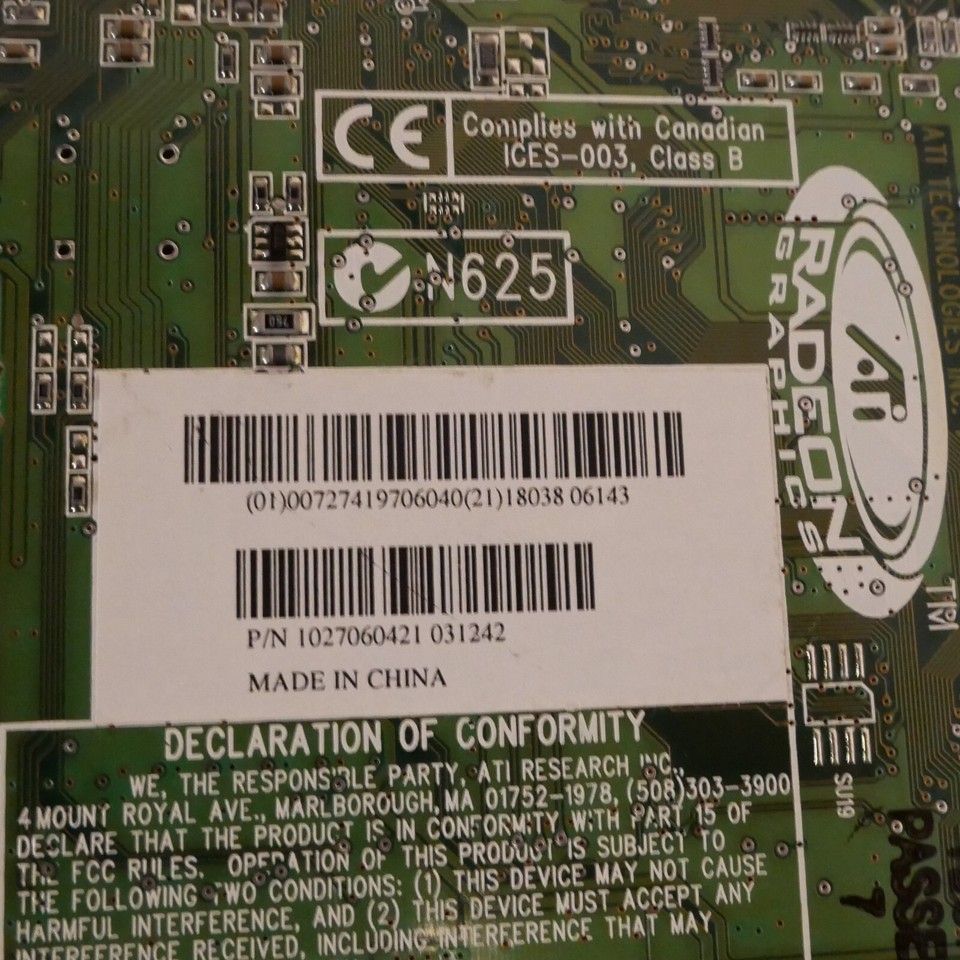 ATI RADEON 7200 AGP 4x GRAPHICS CARD R10032 MB 1027060421 Video Card ...