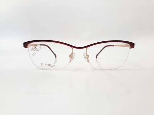 Stepper Eyeglasses red angular titanium half rim women mod.50029 NEW | eBay