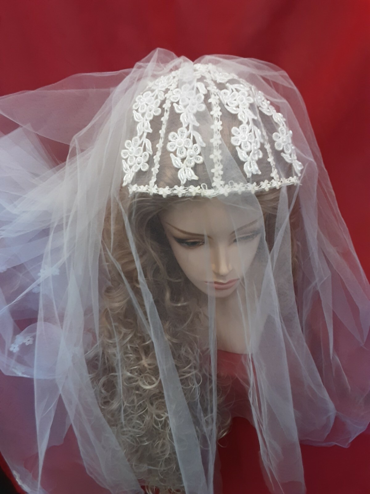 Beautiful Vintage Wedding Bridal Veil Vale Vail Bride… - Gem