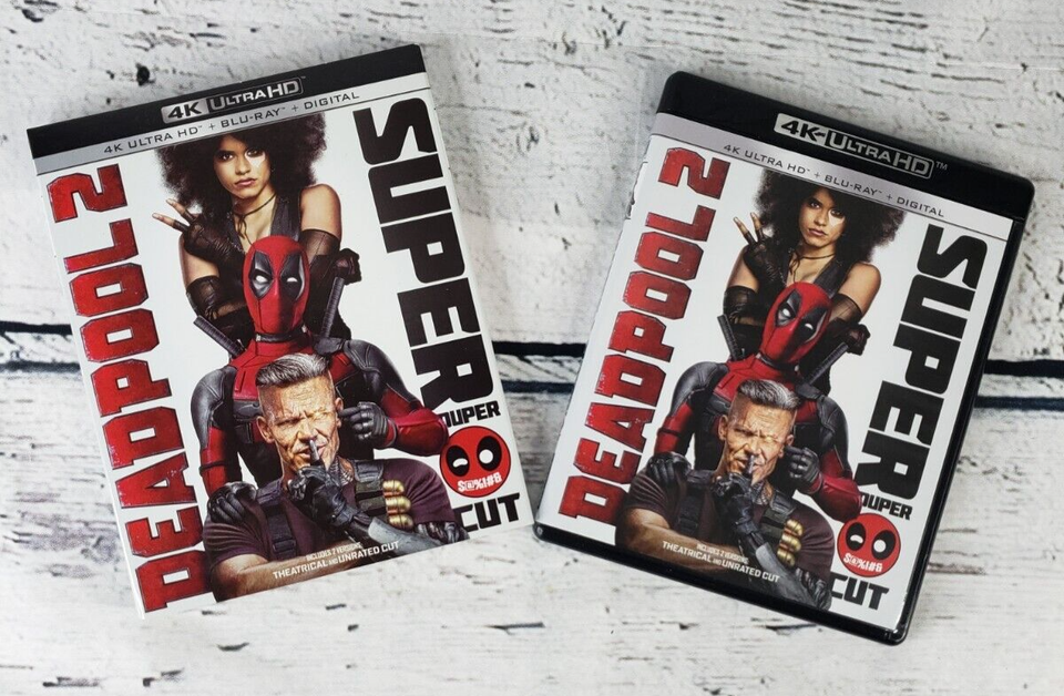 Deadpool 2 Super Duper Cut 4K Ultra HD Blu-ray 4 Disc Set W/ Slipcover ...