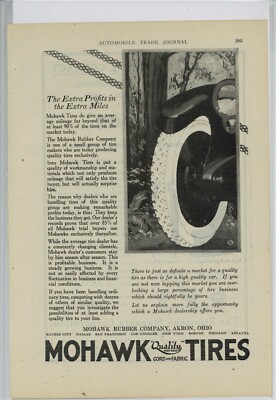 1921 Mohawk Rubber Co. Ad: Cord & Fabric Auto Tires - Akron, OhiO | eBay
