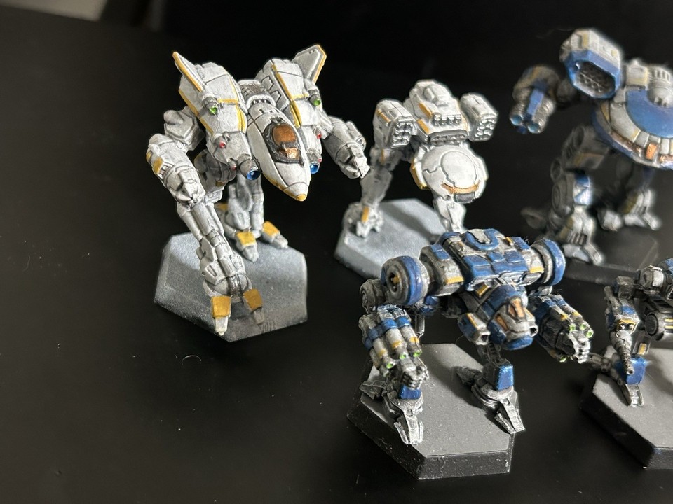 Battletech Miniatures Set of 4 Painted Mechs, Tabletop Ready Snow Raven ...
