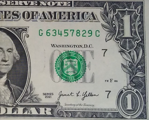 2021 Eight Digit Broken Ladder Fancy Serial Number One Dollar Bill | eBay