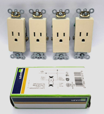 Leviton Single Receptacle Outlet, Commercial Specification Grade, Pack ...