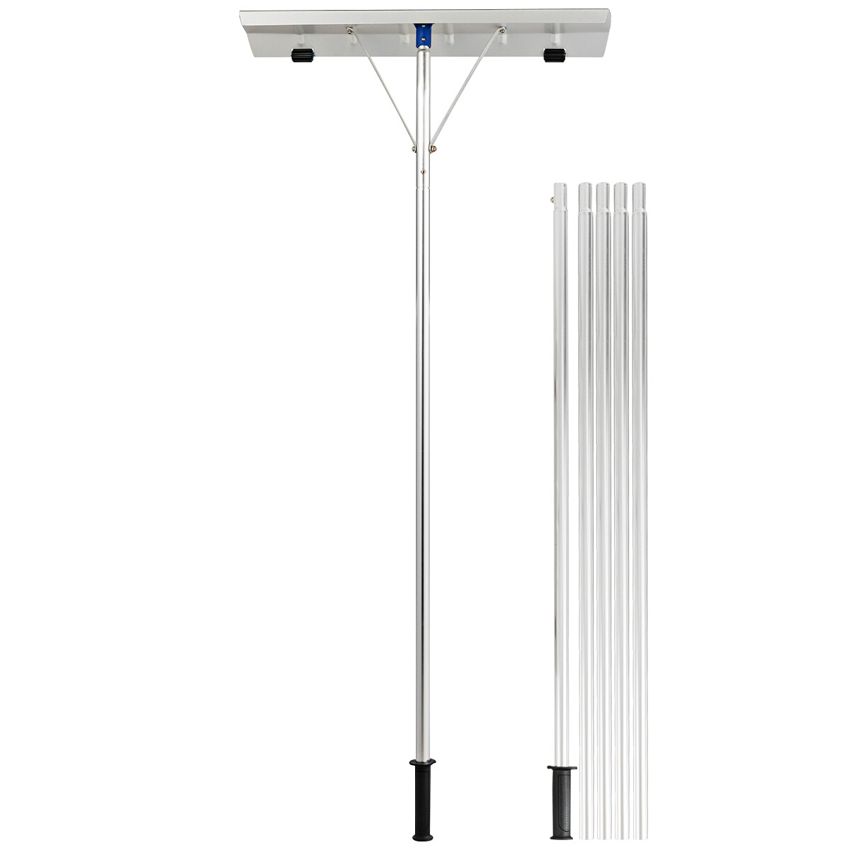 IRONMAX 20' Adjustable Snow Roof Rake Large Poly Blade Aluminum Non ...