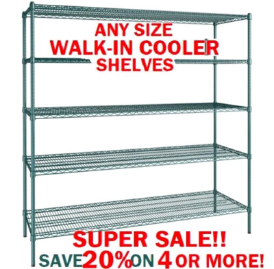 Heavy Duty Moisture Rust Proof Metal Wire Walk In Cooler 5 Shelf Rack ...