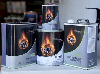 High Teck Galaxy Silver Basecoat Paint, Reducer, Clearcoat Gallon Kit ...