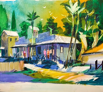 A.W.S. George R James (1932-2016) Hawaiian watercolor Paia, Maui | eBay
