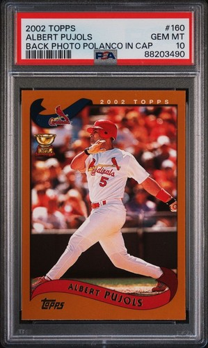 2002 Topps #160 Albert Pujols Placido Polanco Reverse Rare Error Card ...