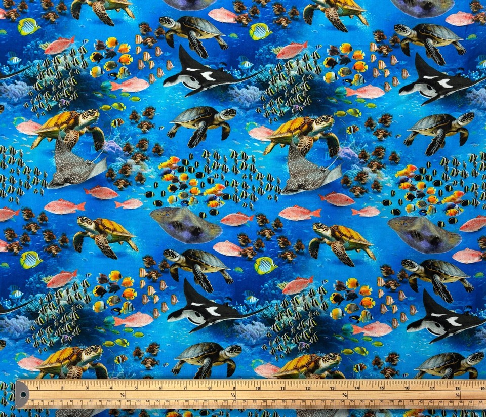 Seaside Cotton Fabric Mixed Ocean Nautical Sea Beach Patchwork Craft ...