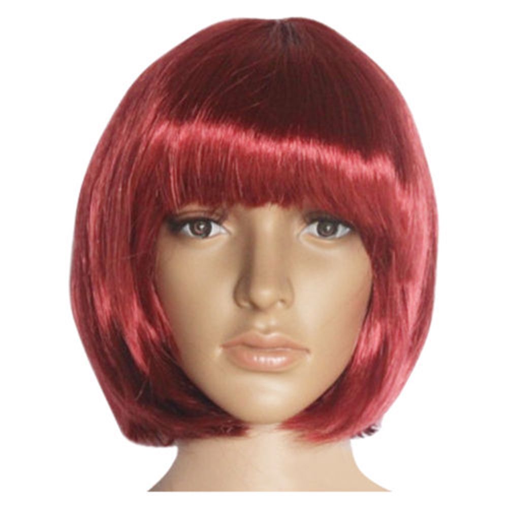 Short Straight Unisex Bob Hair Wigs Halloween Synthetic fiber Costume ...