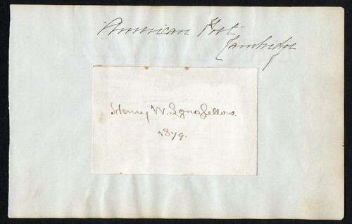 Henry Wadsworth Longfellow d1882 signed autograph 4x2.5 cut American ...