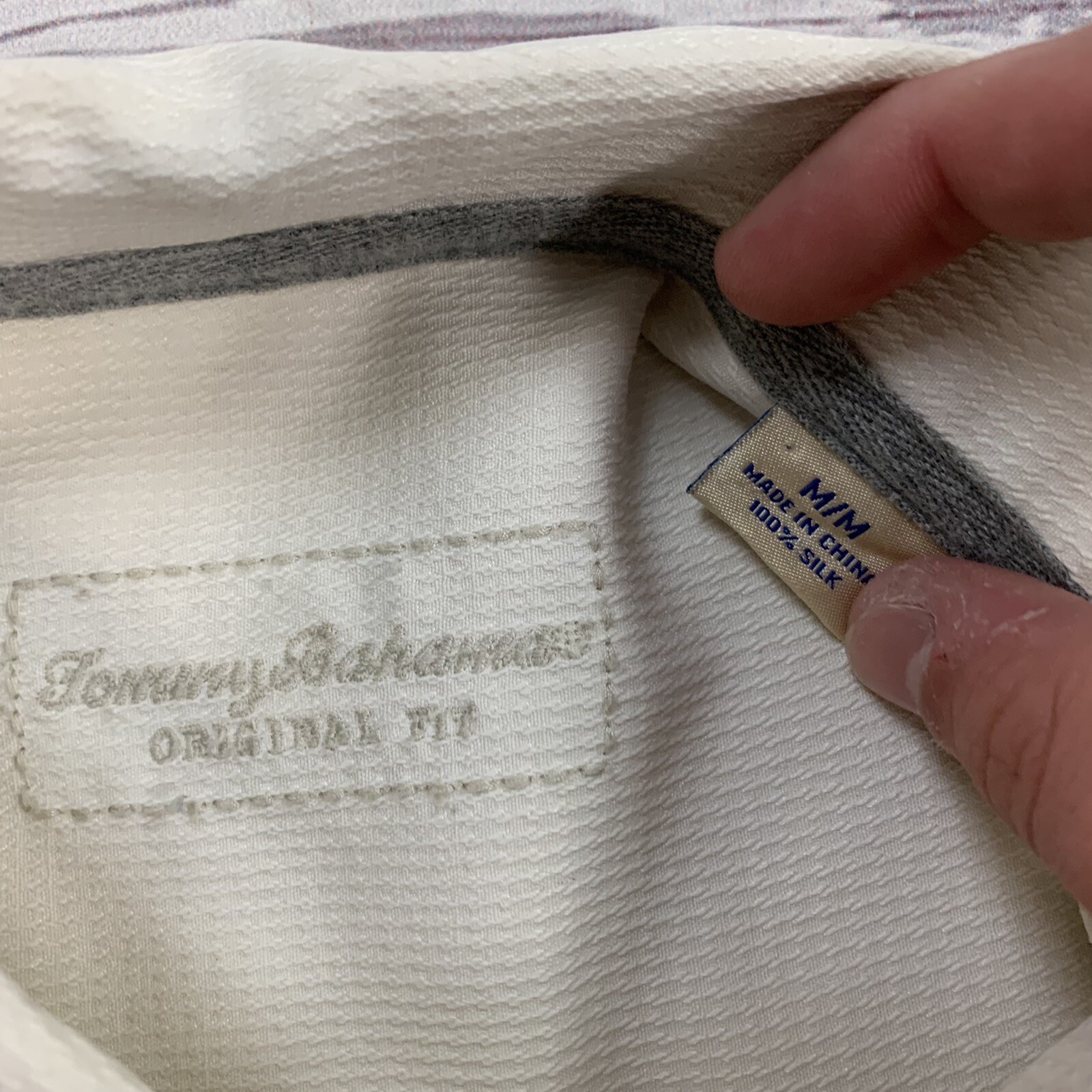 Tommy Bahama Mens Ivory Wooden Buttons Button up Short Sleeve Size ...