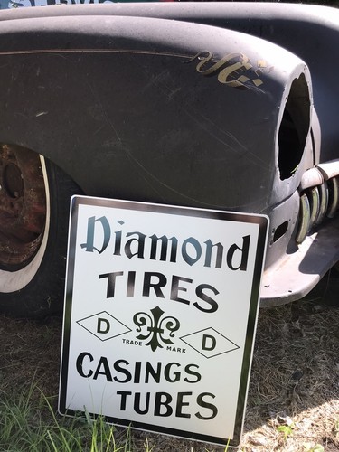 Antique Vintage Old Style Diamond Tires Sign | eBay