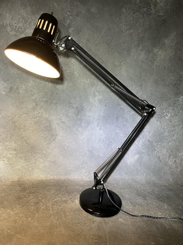 Vintage Drafting Lamp Mid Century Articulating Desk Table Black Light W ...