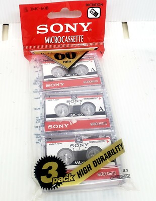 New Sony 3MC-60B MC-60 Microcassette Blank Cassette Tape Disc 60 ...