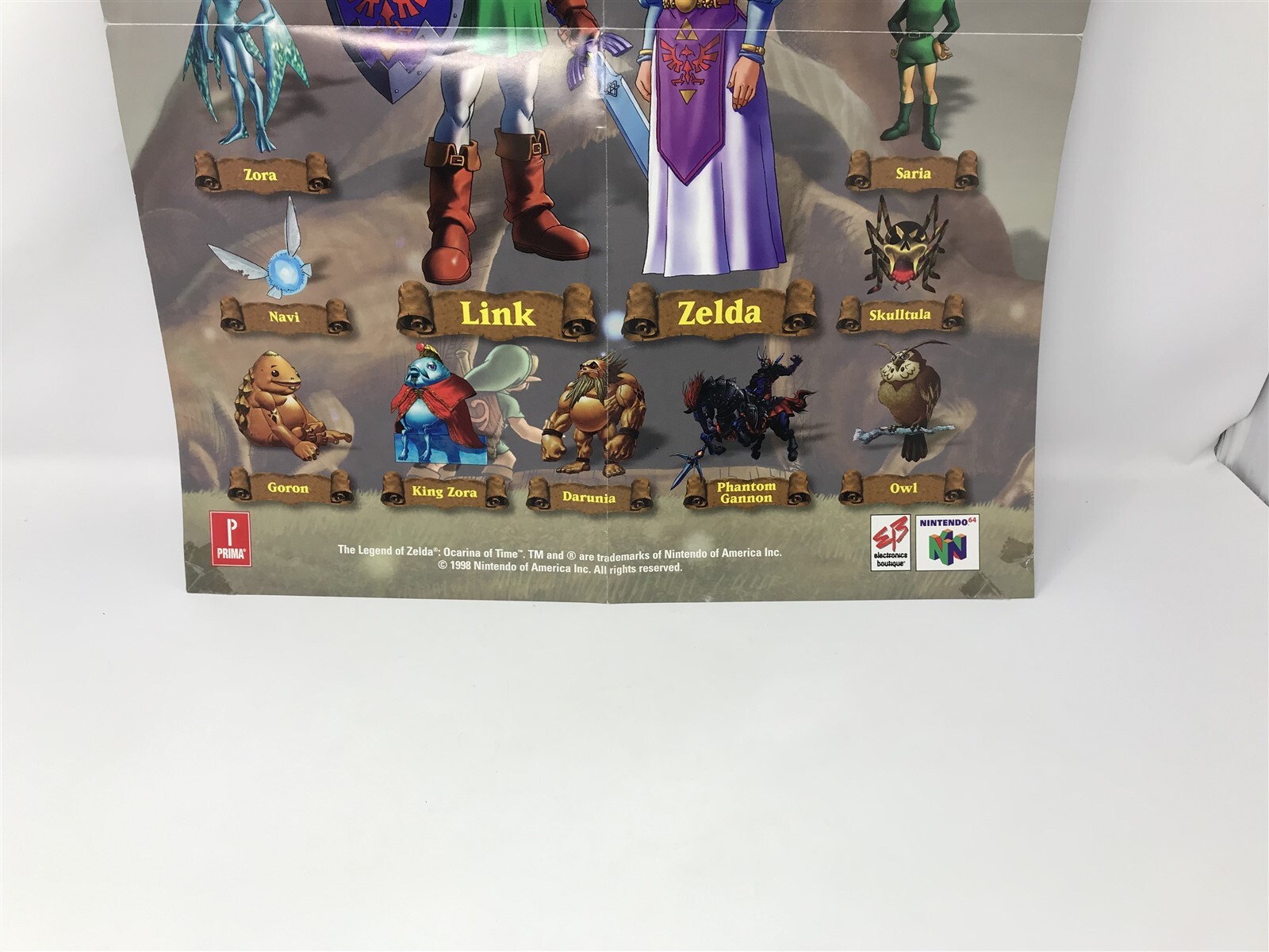1998 Nintendo N64 Promo Legend of Zelda Ocarina of Time Poster EB Games ...