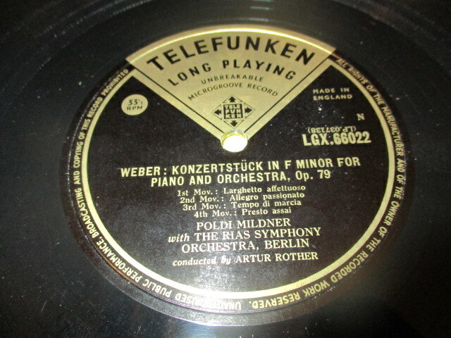 1950s POLDI MILDNER +RIAS Symphony Weber & Liszt UK LP Telefunken ...