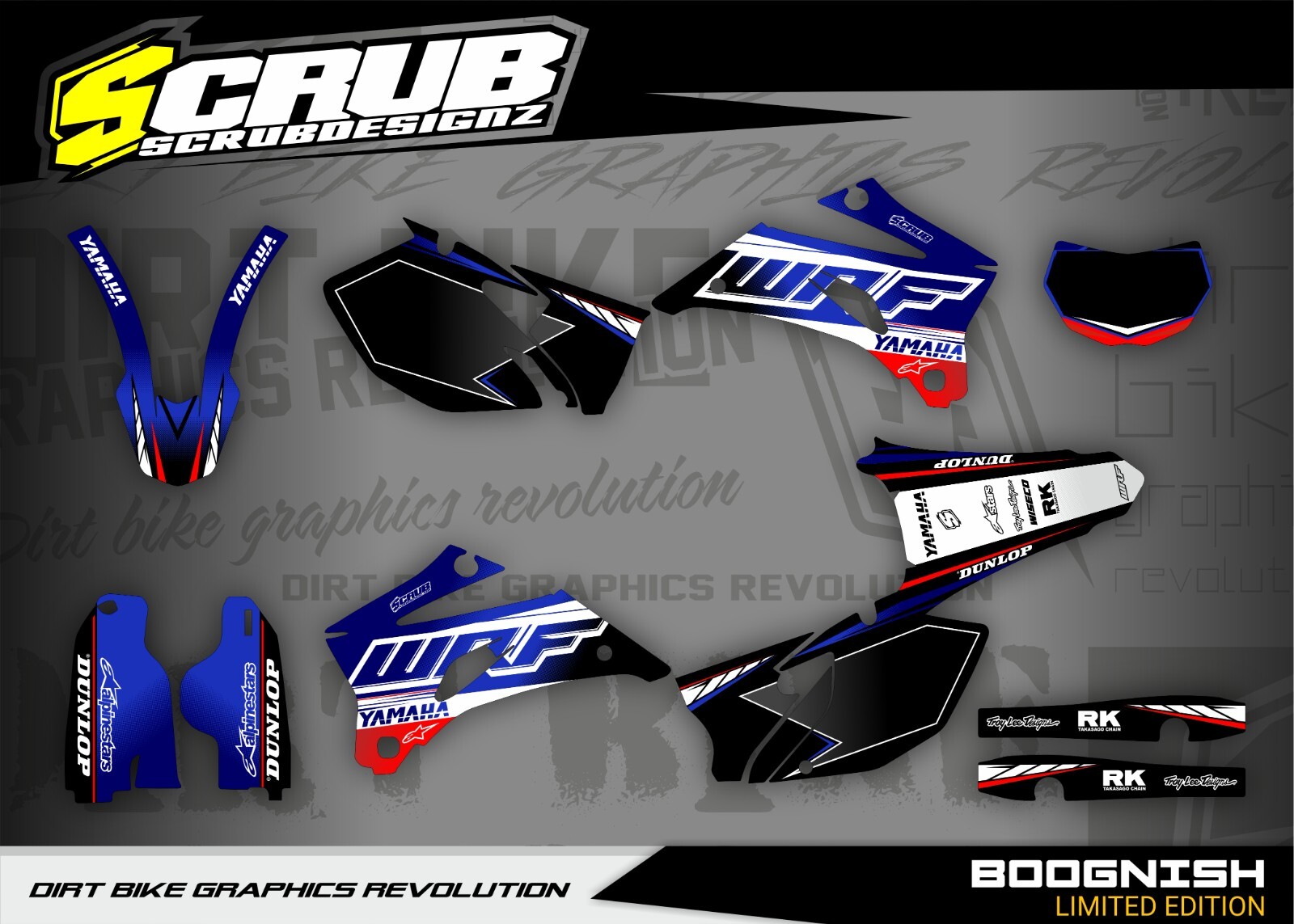 Plastics + graphics Yamaha WR250F 2007-2014 WR450F 2007-2011 applied | eBay