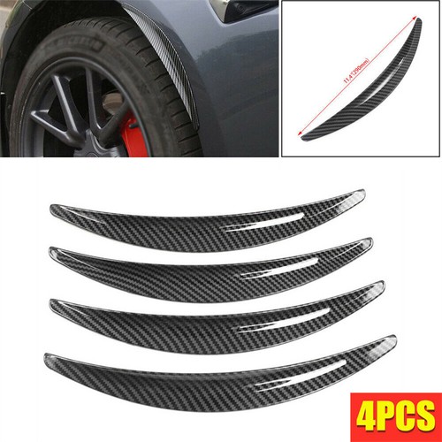 4Pcs Car Carbon Fiber Wheel Eyebrow Arch Trim Lips Fender Flares ...
