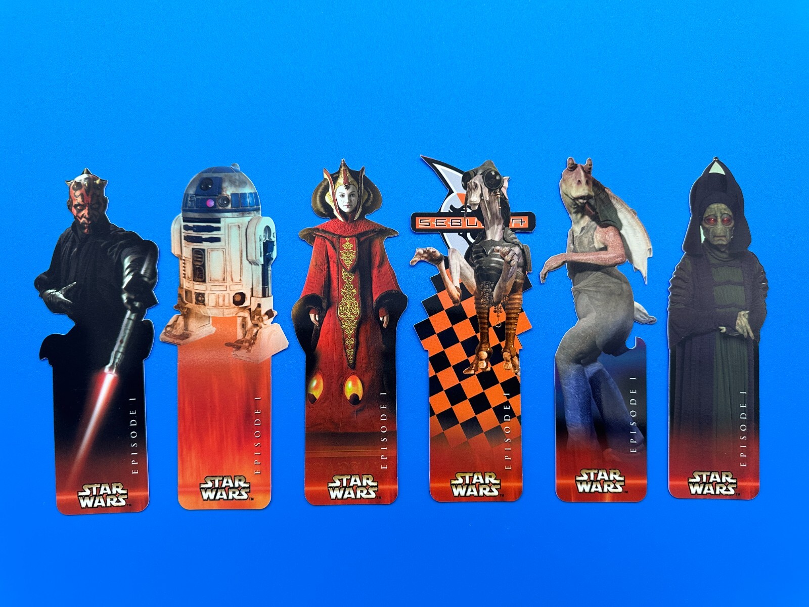 Lot of (6) Star Wars E1 The Phantom Menace Bookmarks Antioch Darth Maul ...