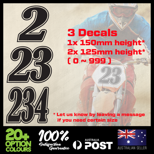 Custom Stickers - 3x Dirt Bike Plate MX Race Number Motocross Decals ...