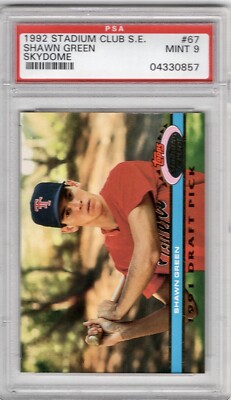 Shawn Green 1992 Topps Stadium Club S.E. Skydome Rookie #67 PSA 9 MINT ...
