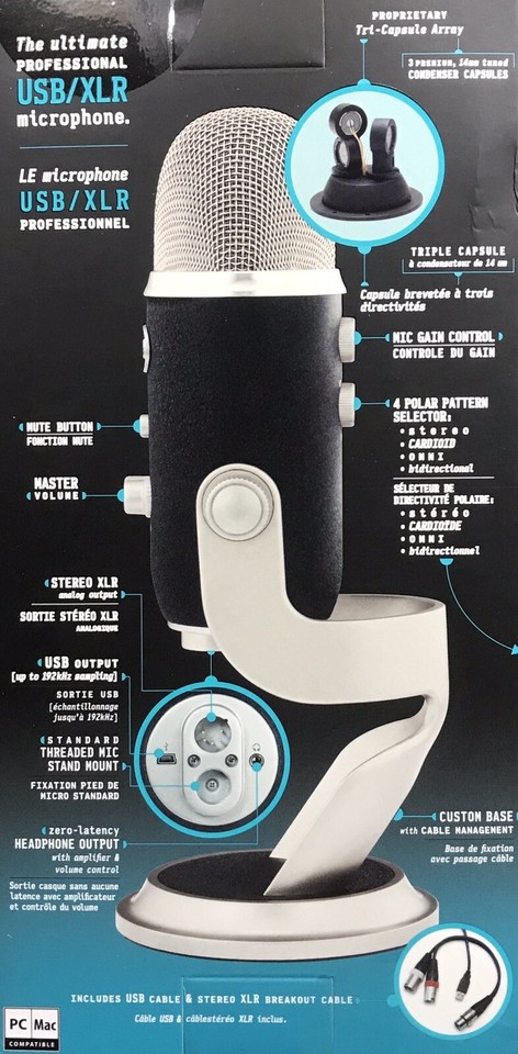 Logitech Blue Yeti Pro Microphone XLR and USB XLR Breakout Y-Cable and ...