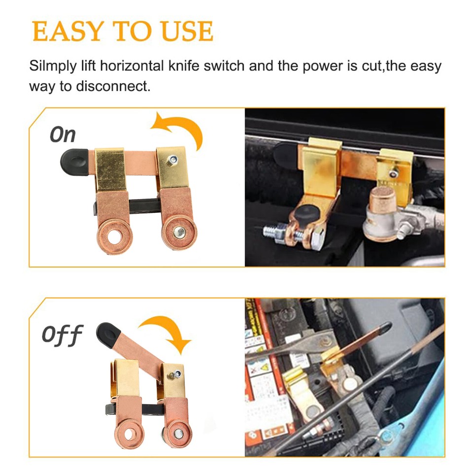 12/24V Car Battery Disconnect Knife Blade Switch Side Post Heavy Duty ...