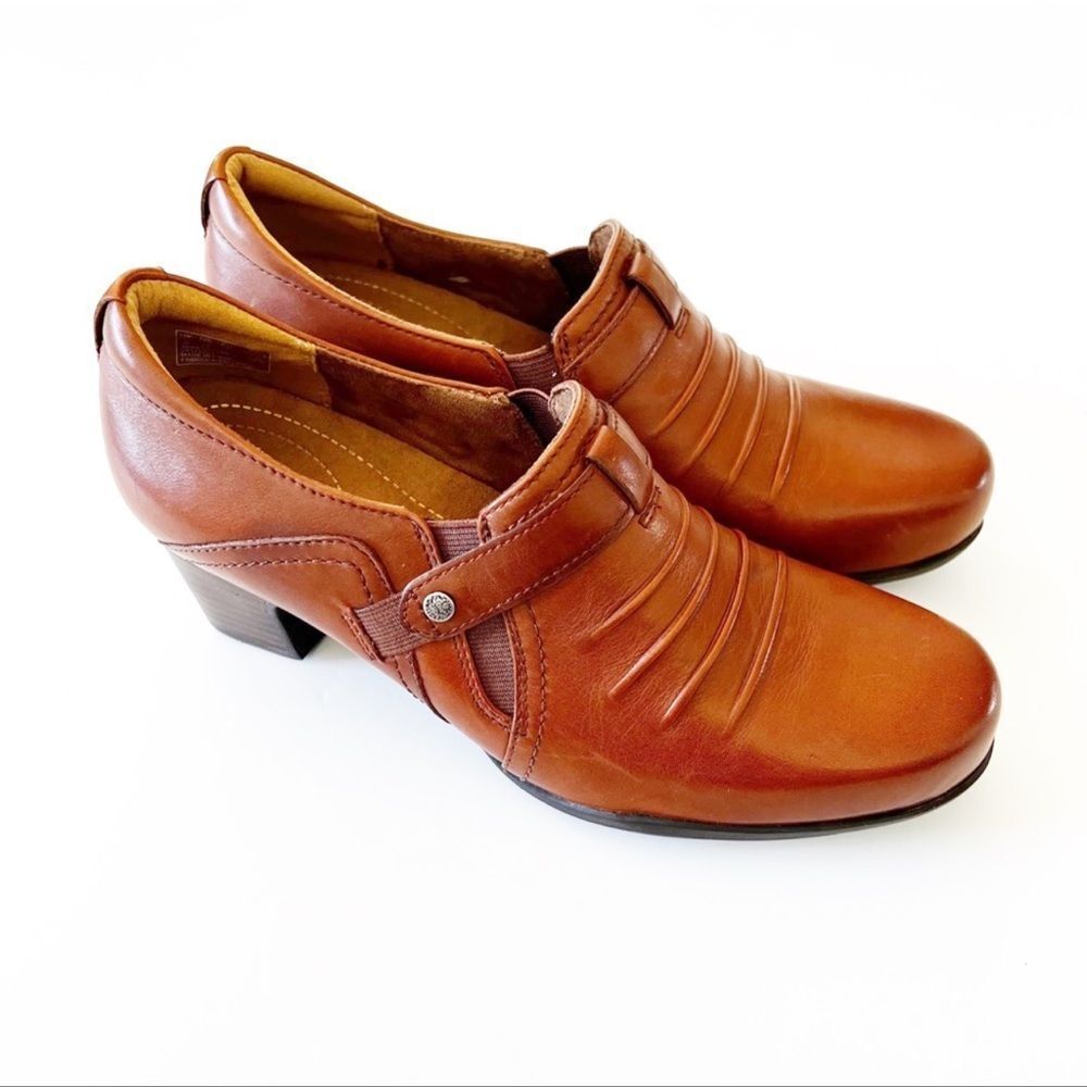 Clarks Chestnut Brown Leather Low Ankle Boot Size 7.5… - Gem