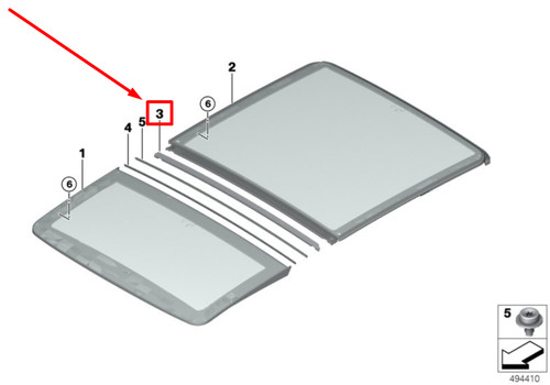 BMW X3 G01 F97 Sunroof Rail Drip Moulding Seal 54107493149 7493149 ...