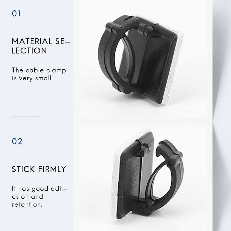 3X(50 pcs. Self Adhesive Cable Clamp Plastic Rectangular Cable Clips ...