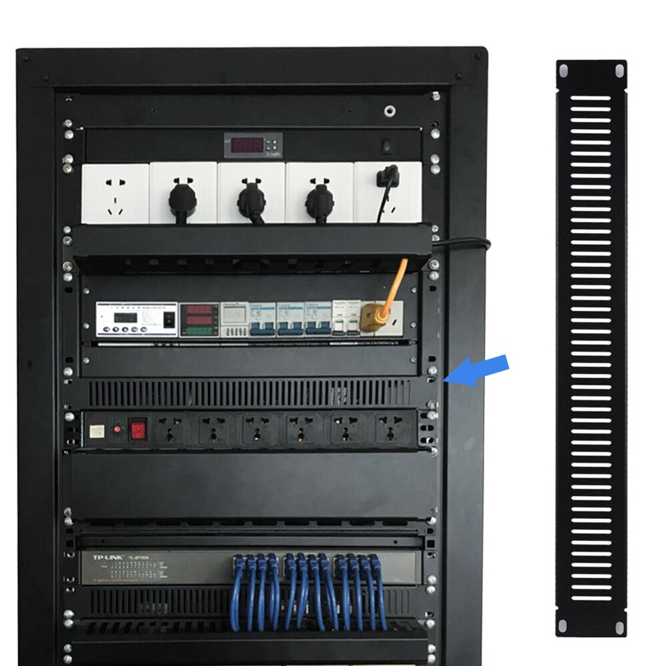 1U 2U 3U 4U Blank Rack Panel Metal Rack Mount Filler for 19" Enclosure ...
