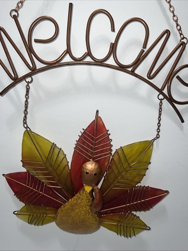Thanksgiving Welcome Turkey Hanging Sign Metal/Hard Plastic So Cute ...