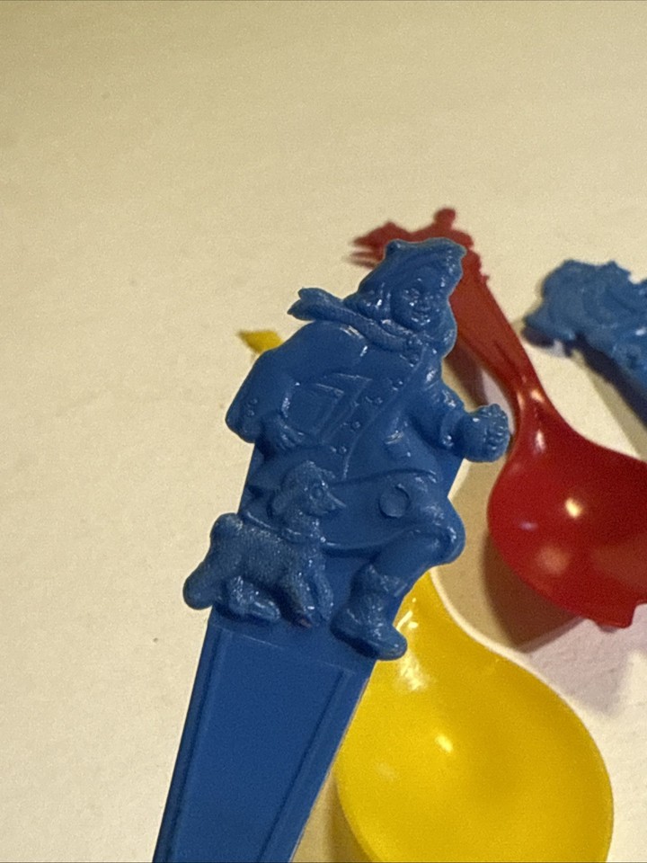 7 Vintage Mother Goose Plastic Spoon Ice Cream Adv F&F Mold Die Works ...