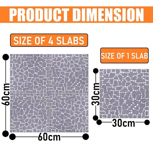 GREY STONE EFFECT GARDEN SLABS STRONG DURABLE WEATHER RESISTANT ...