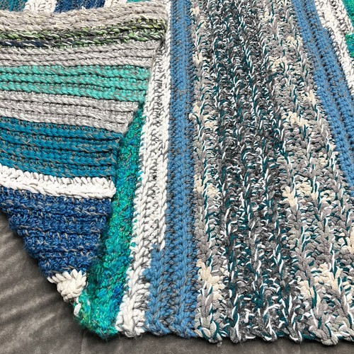 Handmade Afghan Short Queen Throw Blanket Hand Crochet Tight Knit ...