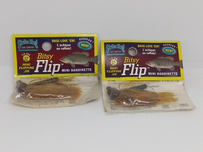 Lot Of 2 Strike King Jigs Bitsy Bug Flipping Green/Yellow 1/4oz Finesse ...