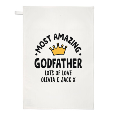 Personalised Most Amazing Godfather Crown Tea Towel Best Awesome ...