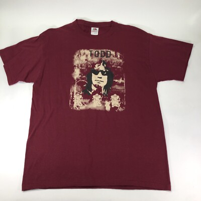 Todd Rundgren Photo Logo size L Large Red T Shirt Classic Rock Band Tee ...