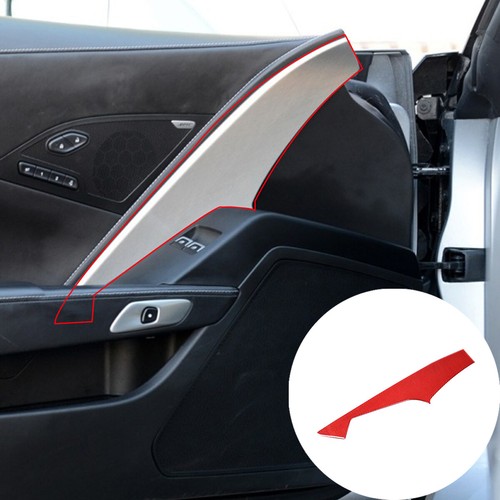 Red Real Soft Carbon Fiber Inner Door Panel Decoration For Corvette C7 ...
