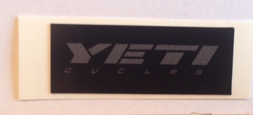 1 7/16" YETI CYCLES Black/GREY Axe MTB BICYCLES BIKE FRAME -- STICKER ...