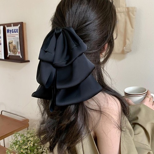 Classic Big Bow Hair Clips Tulle Cloth Hair Ribbons New Hair Grip Women ...