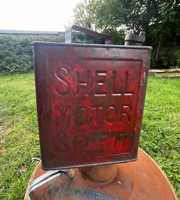 Shell Motor Spirit 2 gallon can all original paint with Scottish plate ...