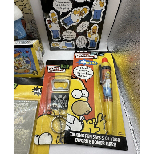 Lot of 13 The Simpsons Collectibles NEW: Cards, Talking Homer, Keychain ...